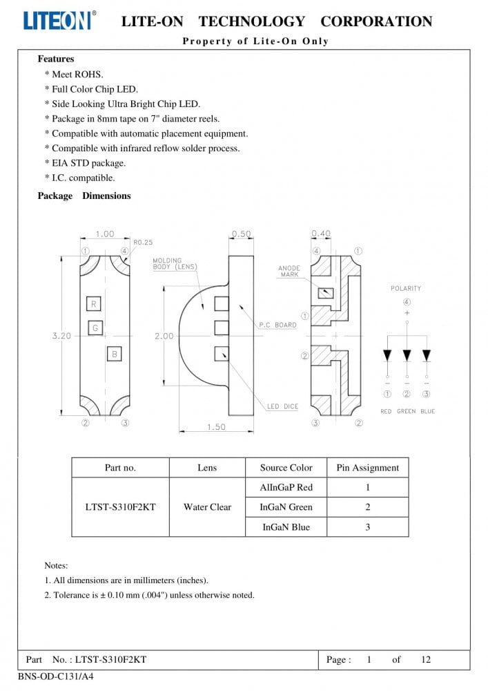 LTST-S310F2KT datasheet page 2