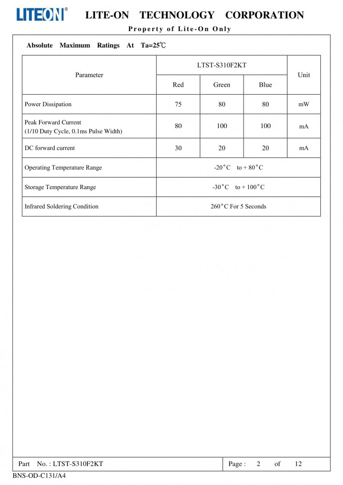 LTST-S310F2KT datasheet page 3