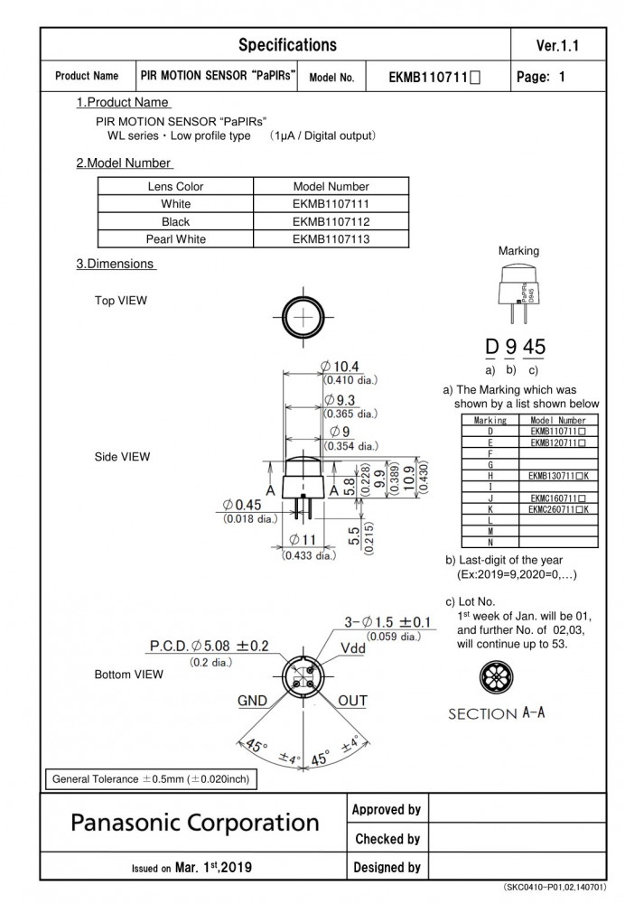 EKMB1107111 datasheet page 1
