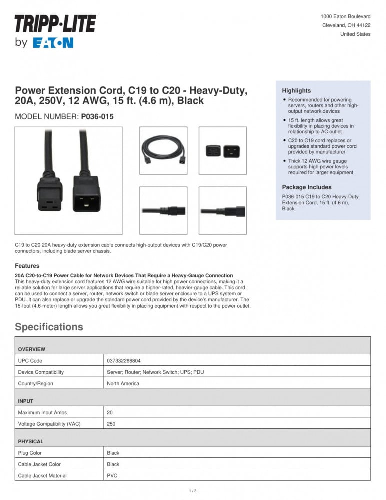 P036-015 technical document page 1