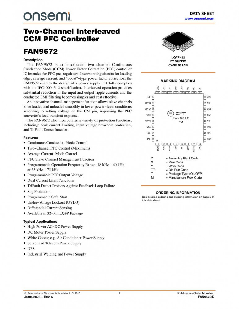 FAN9672 datasheet preview, page 1