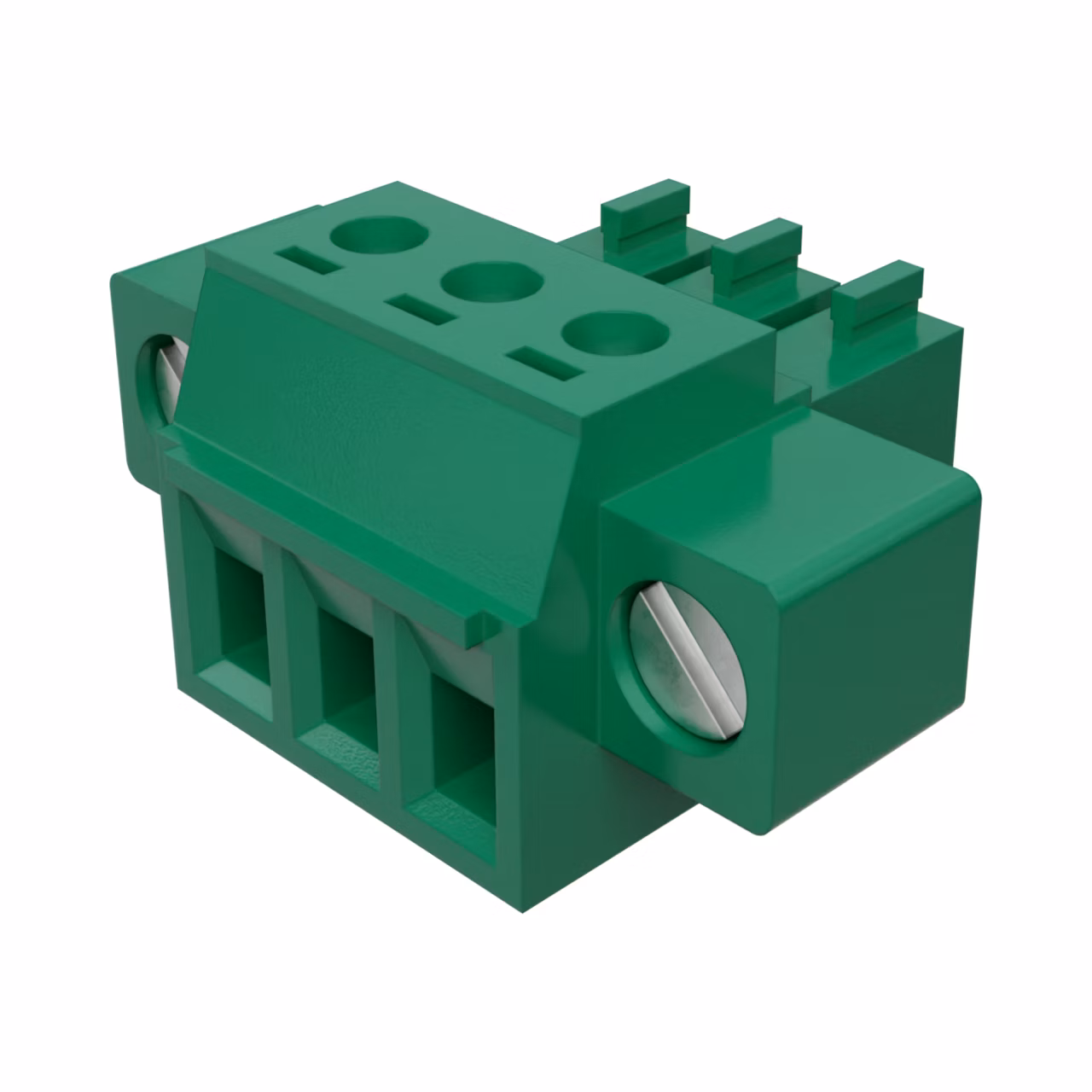 3.81mm Pitch Eurostyle Horizontal Plug, with Retention Screws and Standard Imprinting, Green Housing, 3 Circuits for sale