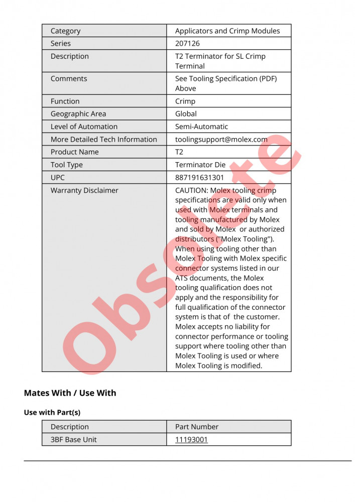 Technical document page 2 for Molex model 639127800