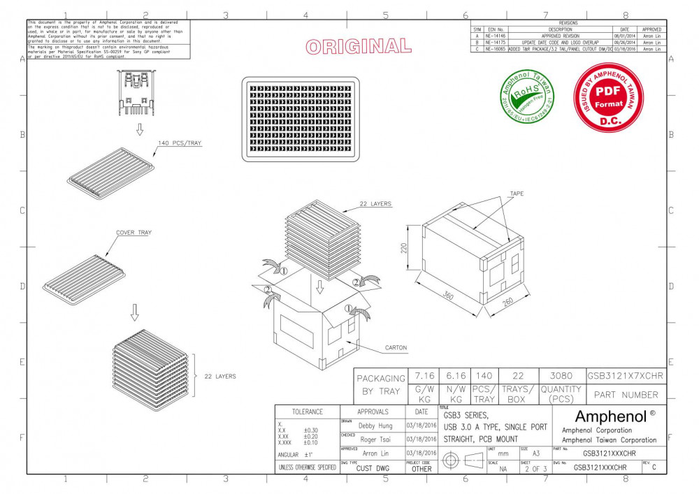 Amphenol GSB312137CHR technical drawing page 2