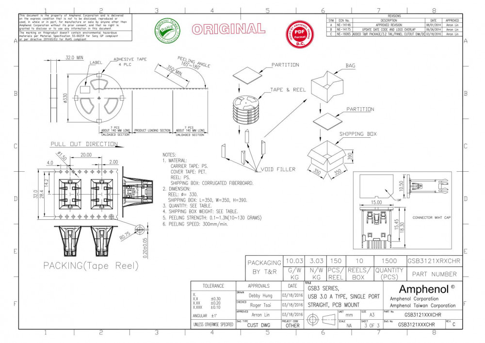 Amphenol GSB312137CHR technical drawing page 3