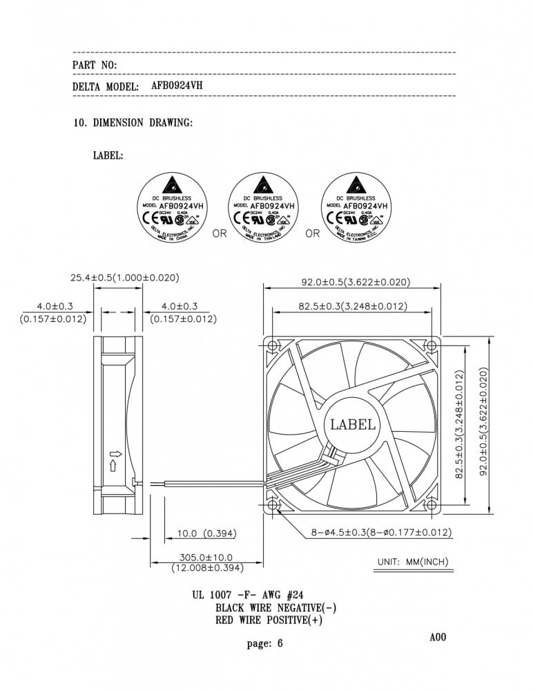 AFB0924VH specification page 6