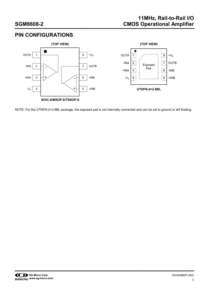 SGM8608-2 datasheet page 3