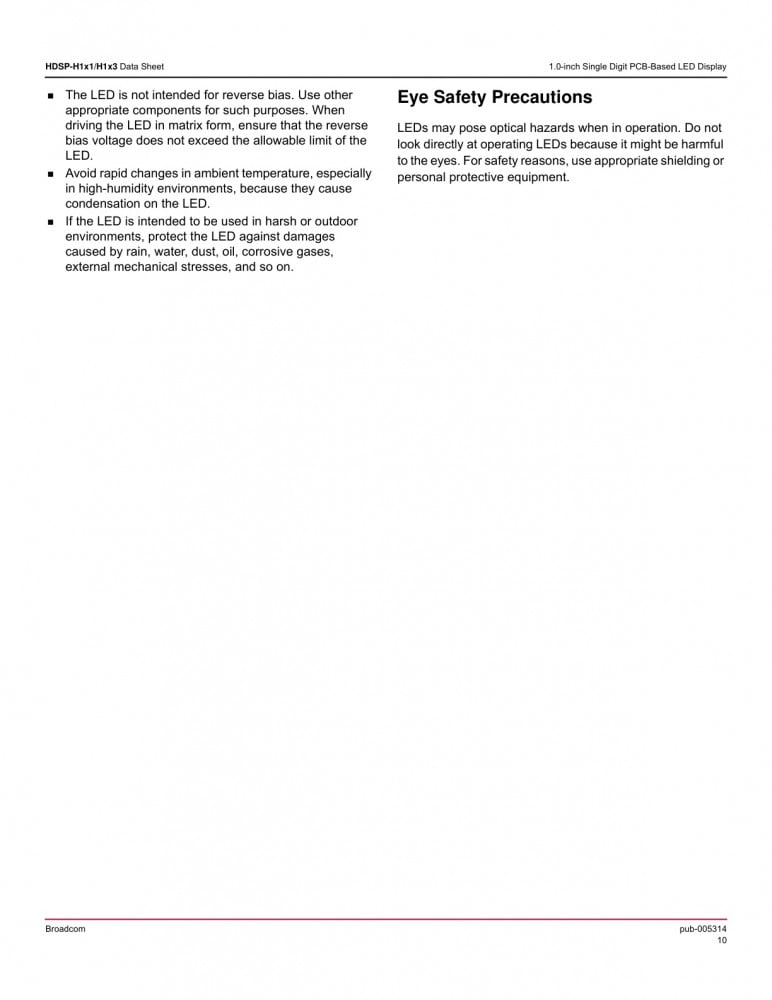 HDSP-H1G1 datasheet page 10