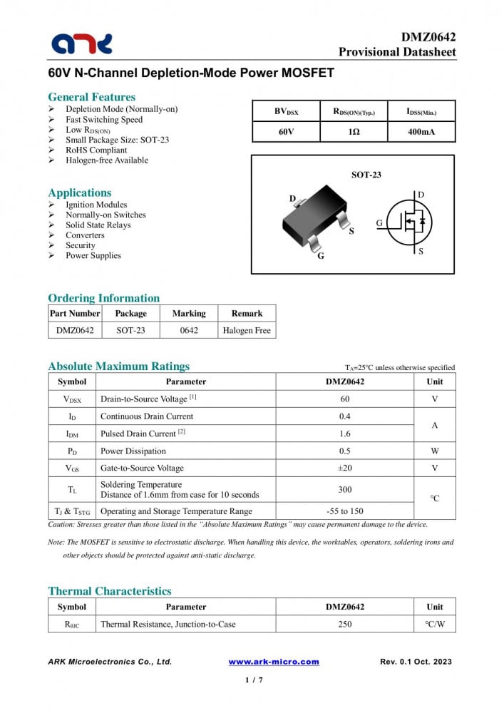 DMZ0642 datasheet page 1