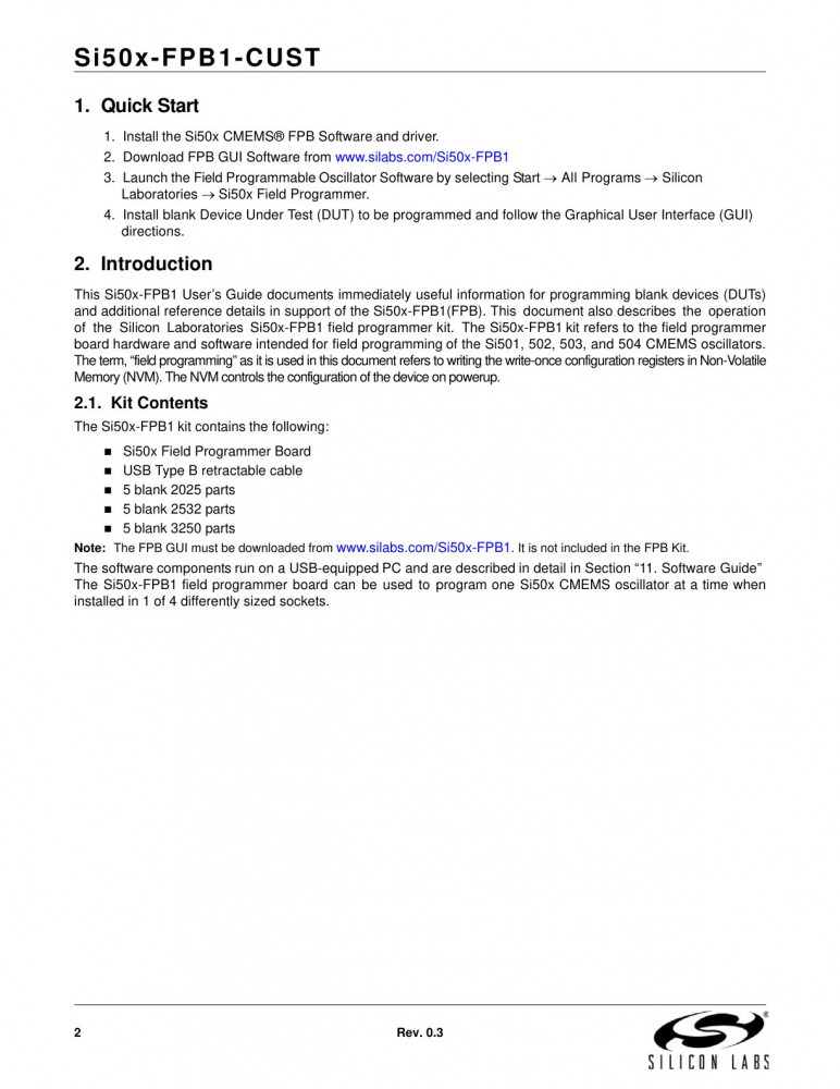 SI50X-FPB1 guide page 2
