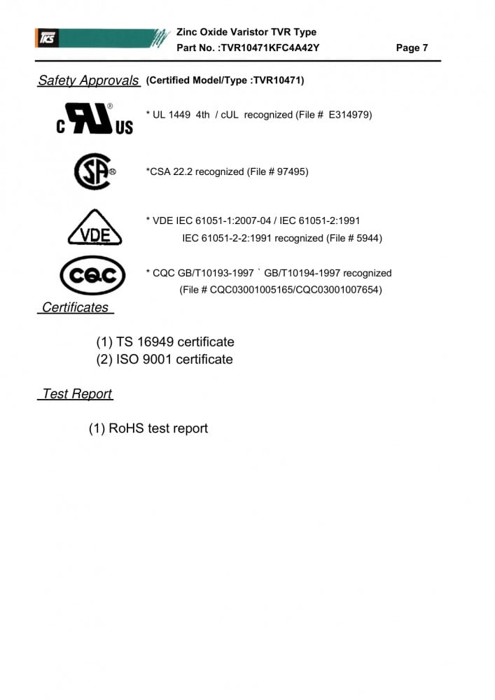 TVR10471KFC4A42Y datasheet page 10