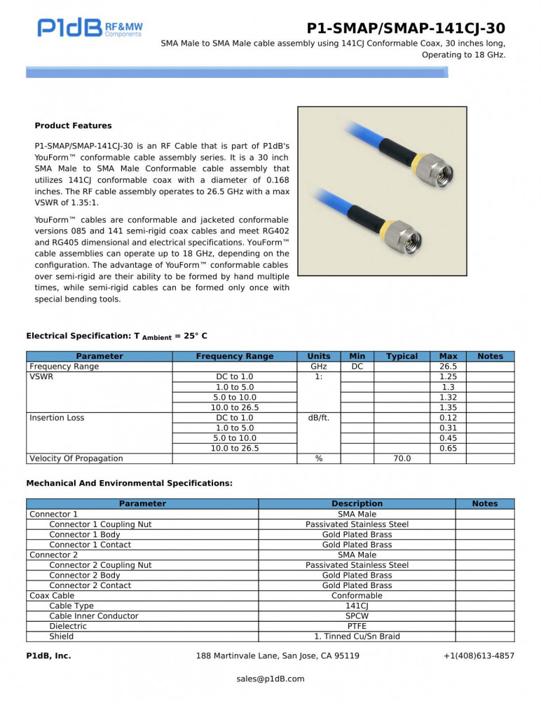 P1-SMAP/SMAP-141CJ-30 product documentation image, page 1