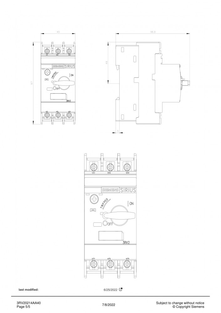 3RV20214AA40 datasheet page 5