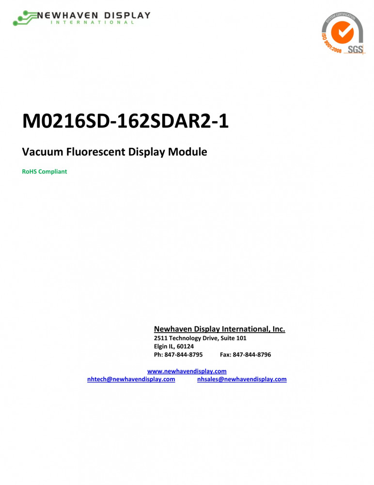 M0216SD-162SDAR2-1 datasheet page 1