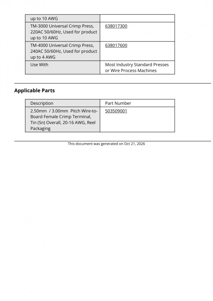 Molex product document preview, page 3