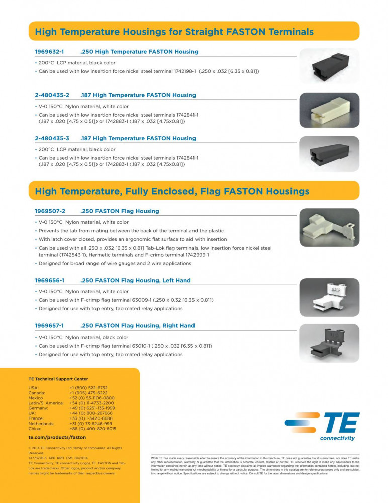 TE Connectivity FASTON housing document page 2