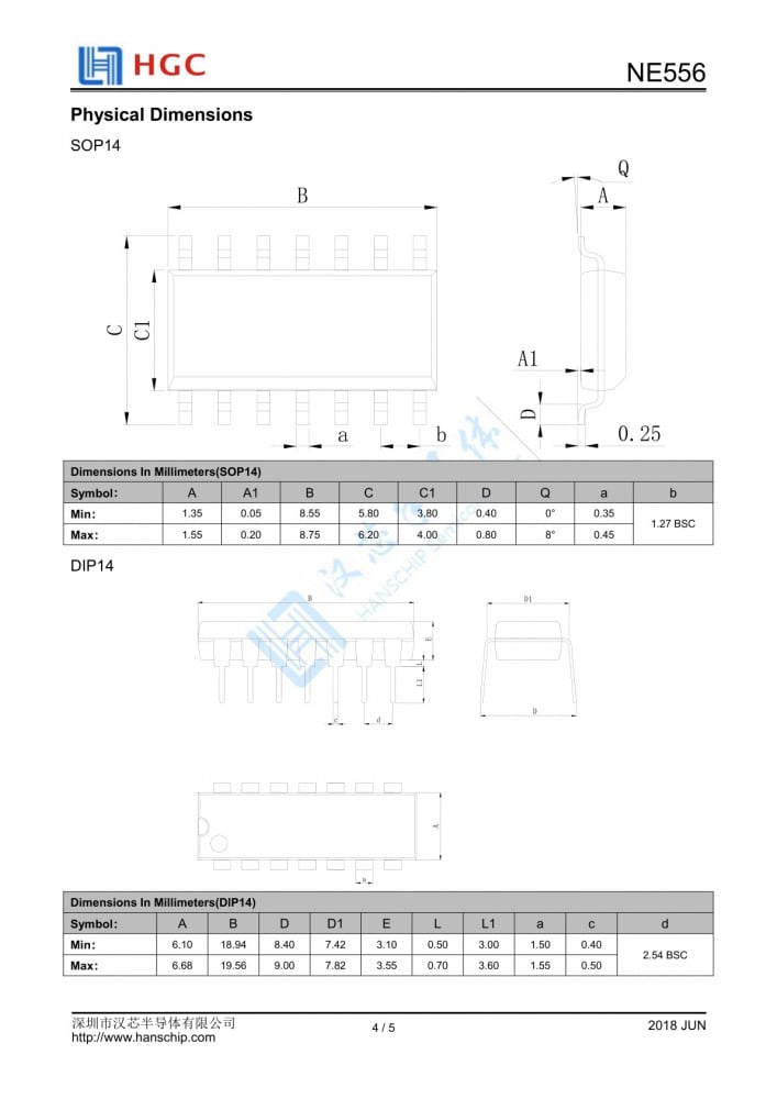 NE556DRG technical document page 4