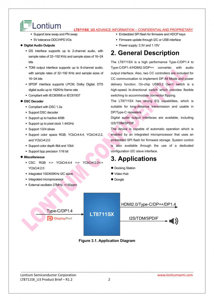 LT8711SX technical document page 2