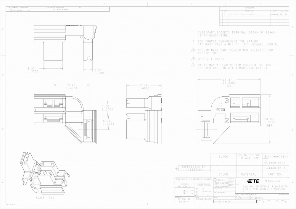 TE Connectivity technical drawing reference for 1-1969706-1