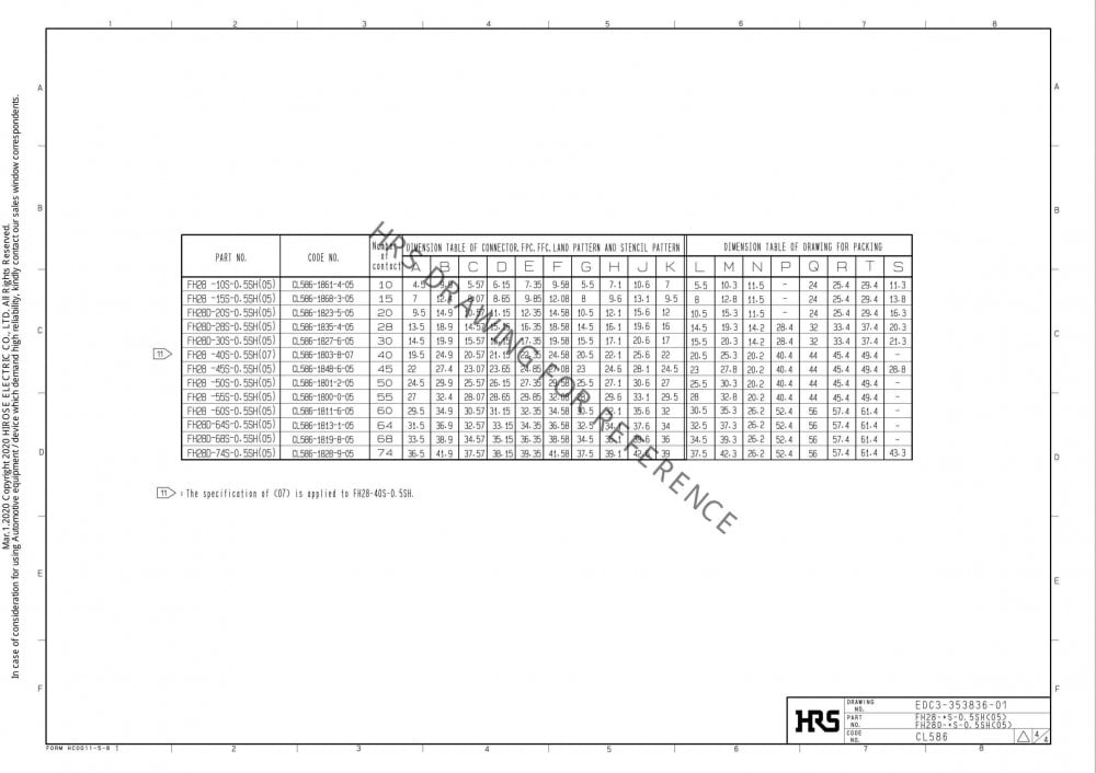 HRS FH28 connector drawing page 4