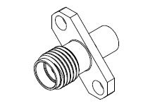SMA Jack, Straight, Bulkhead, Solder Cup Contact, Nut and Lockwasher Included, Brass Body, Gold, (Au) Plated, One Piece Per Bag, 50 Ohms