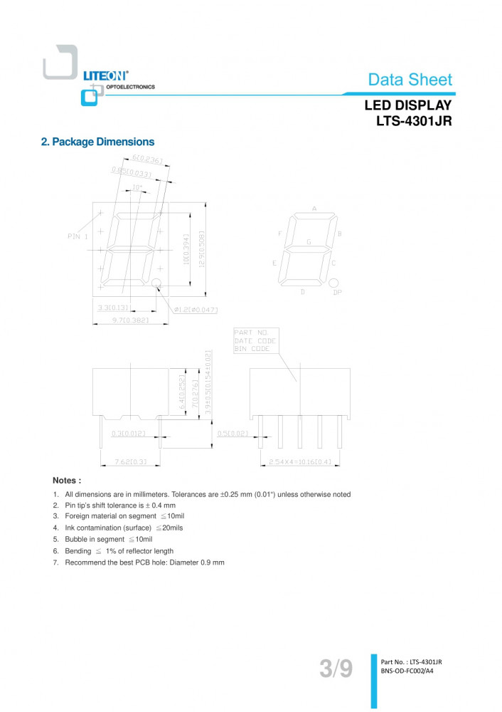 LTS-4301JR datasheet page 4