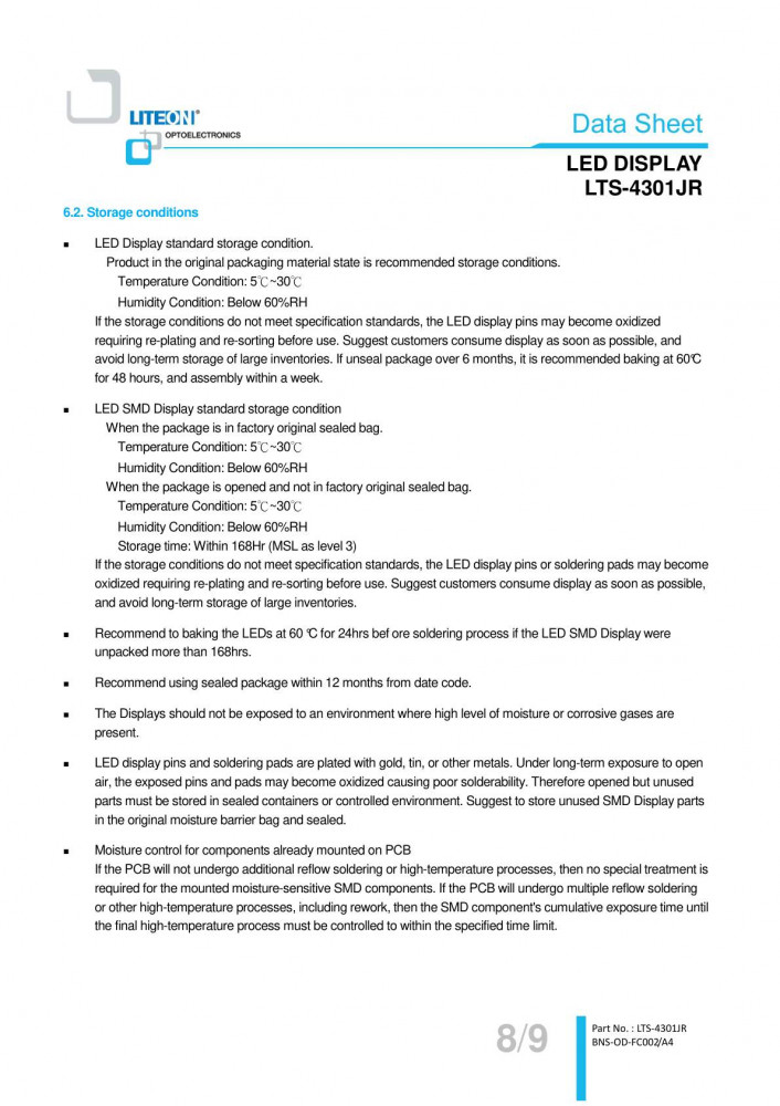 LTS-4301JR datasheet page 9