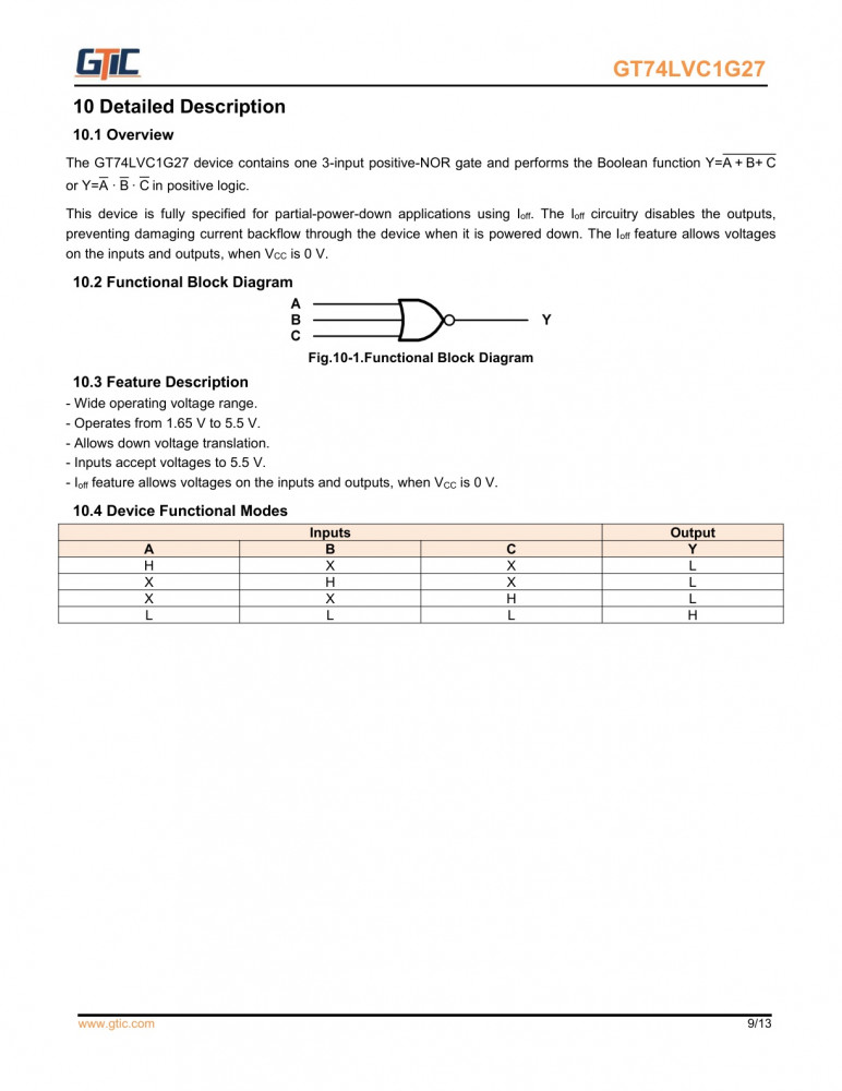GT74LVC1G27S6 datasheet page 10