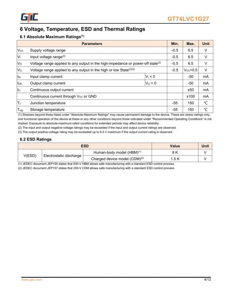 GT74LVC1G27S6 datasheet page 5
