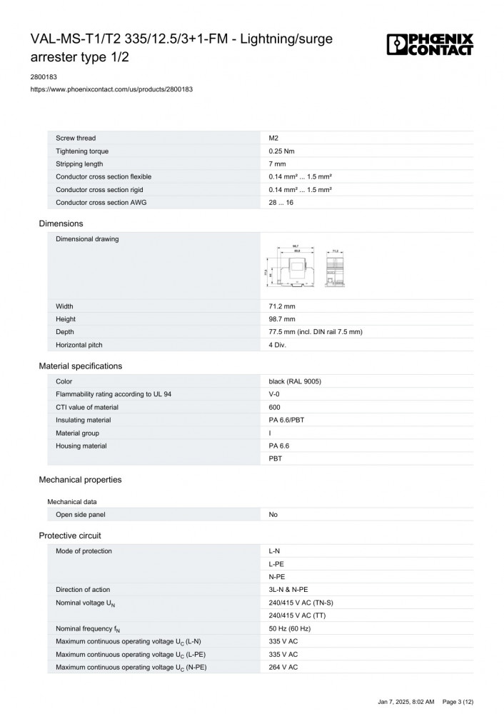 Phoenix Contact 2800183 technical document page 3