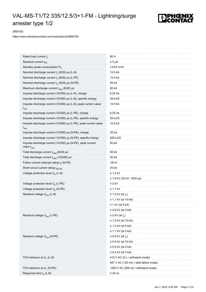 Phoenix Contact 2800183 technical document page 4