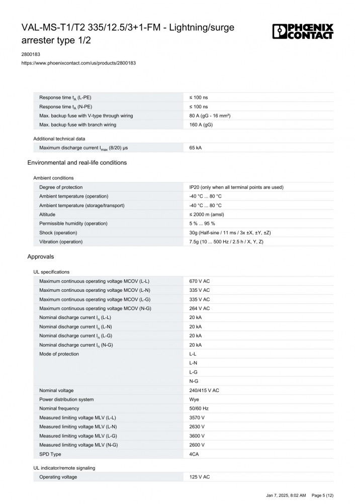 Phoenix Contact 2800183 technical document page 5