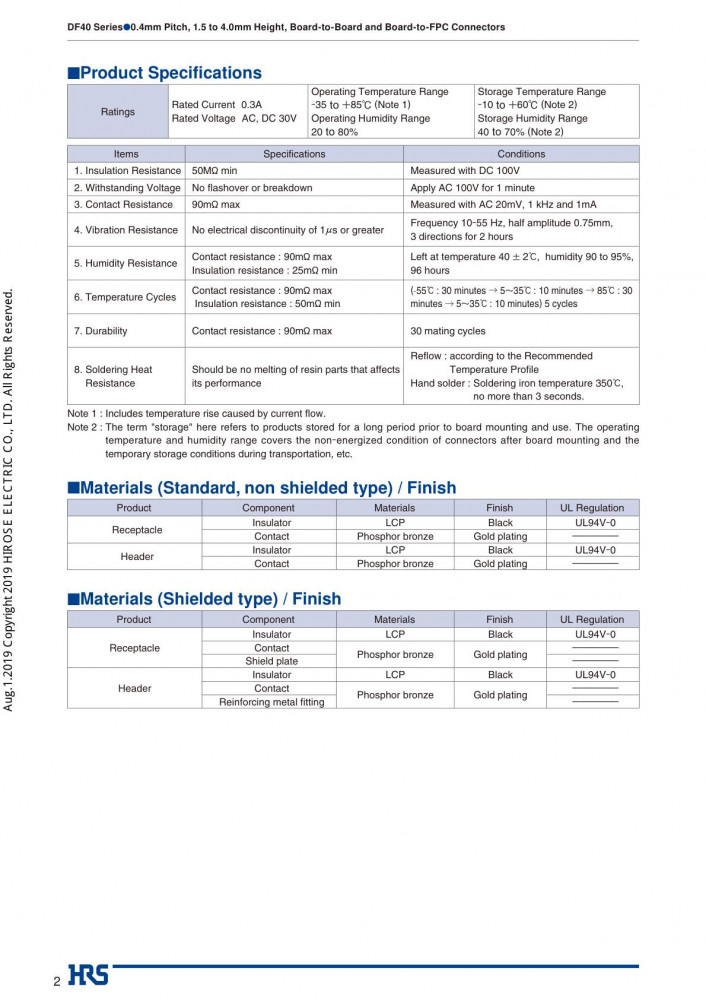 HRS DF40 datasheet page 2