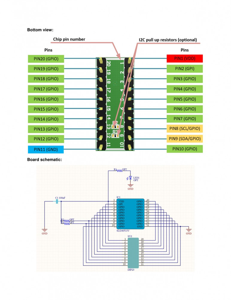 SLG46533V-DIP GreenPAK DIP Adapter documentation page 2