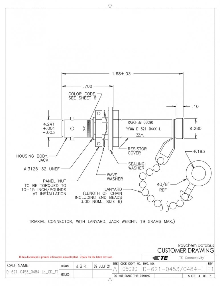 D-621-0454-L customer drawing sheet 4