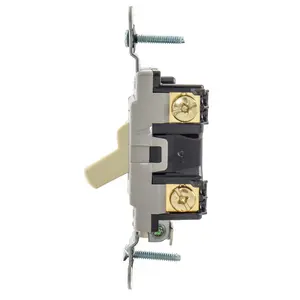 Switches and Lighting Controls, Toggle Switch, Commercial Grade, Double Pole, 20A 120/277V AC, Back and Side Wired, Ivory for sale