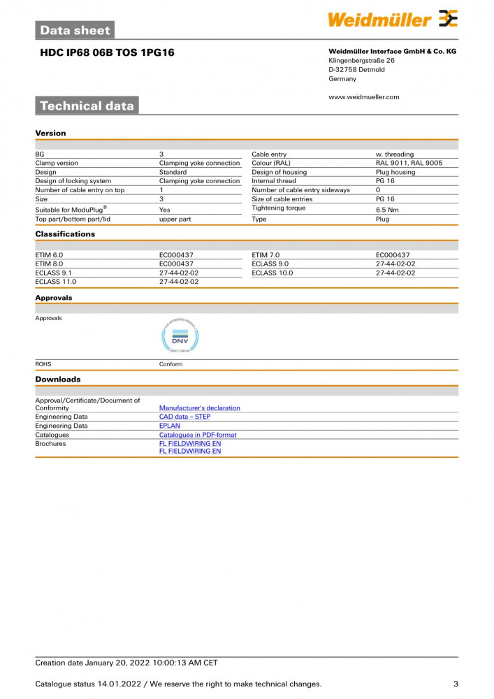 WEIDMULLER 1082460000 technical document page 3