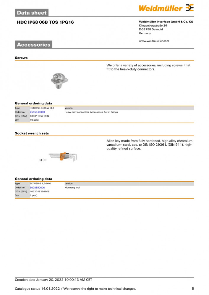 WEIDMULLER 1082460000 technical document page 5