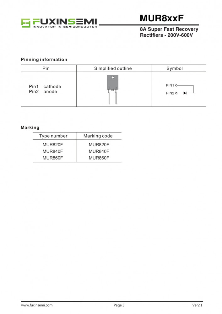 MUR860F datasheet page 3