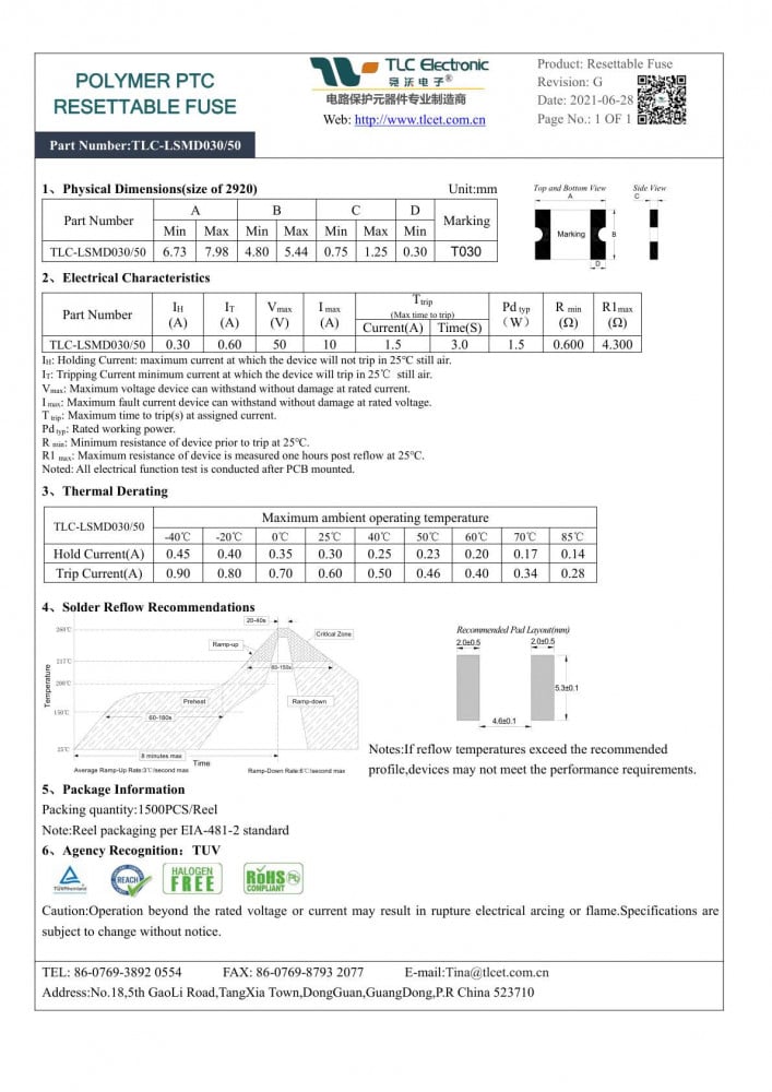 TLC-LSMD030/50 official technical document preview