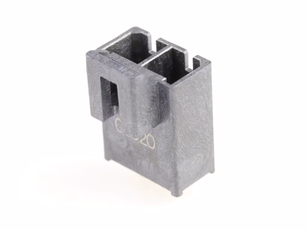 Mega-Fit ColorLock Right-Angle Header, 5.70mm Pitch, Single Row, 6 Circuits, Matte Tin (Sn) Plating, Glow-Wire Capable, Tray, Red