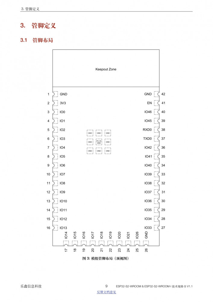 ESP32-S2-WROOM-I datasheet page 9