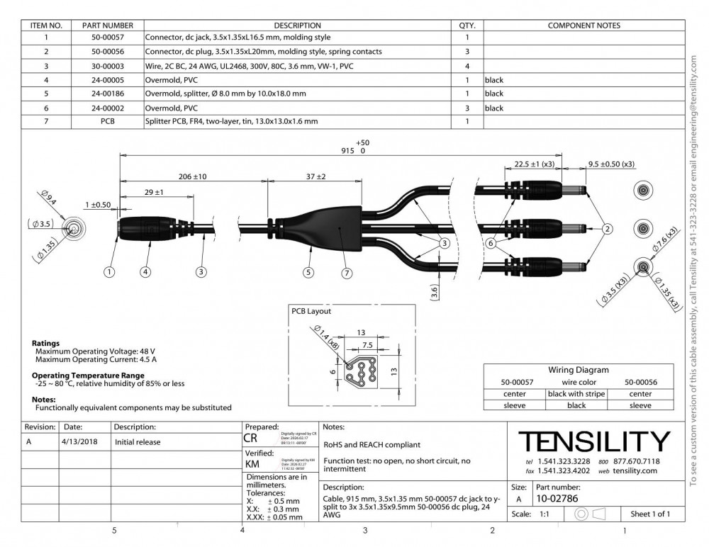 Tensility International 10-02786 product drawing