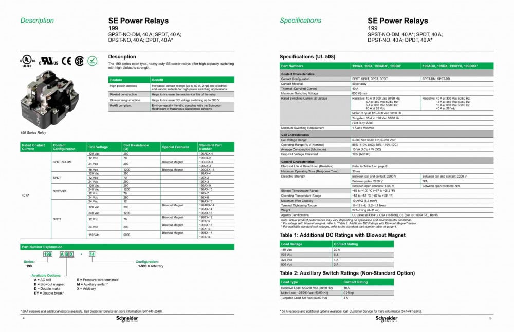 Schneider SE Power Relays catalog page 3