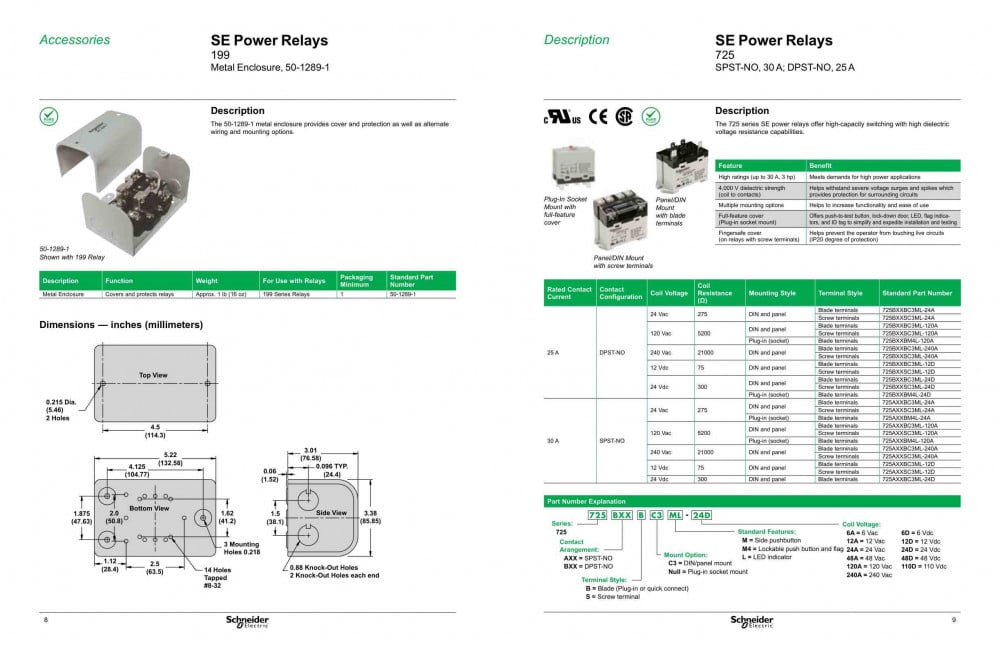 Schneider SE Power Relays catalog page 5