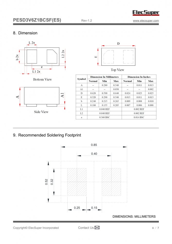 PESD3V6Z1BCSF(ES) datasheet page 6
