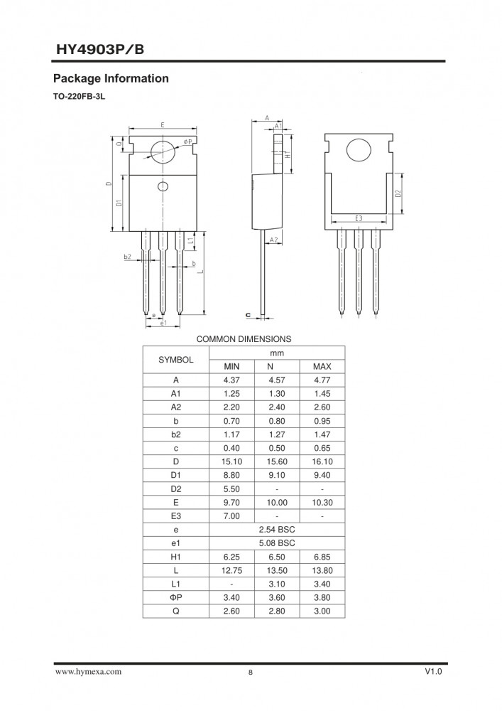 HY4903P datasheet page 8