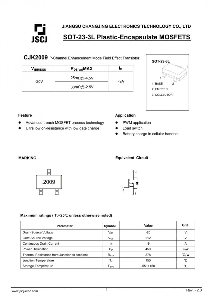 CJK2009 datasheet page 1