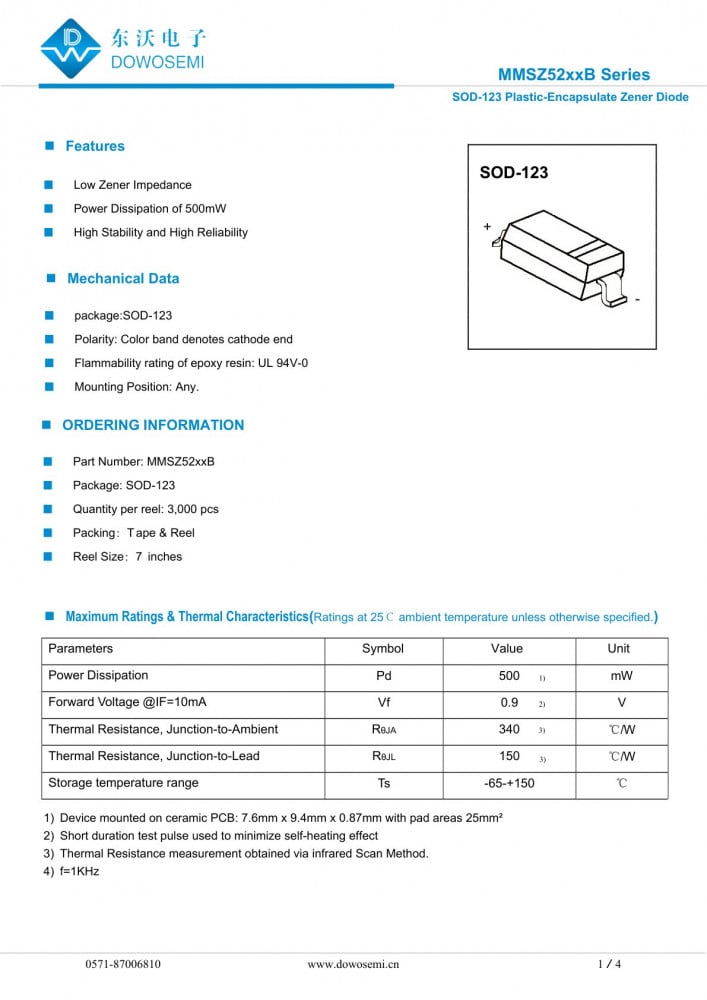 MMSZ5240B datasheet page 1