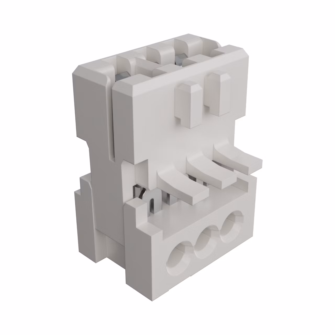 Appli-Mate RAST 2.5 IDT Housing, 2.50mm Pitch, Female, 3 Circuits, Beaded Terminal, Position Keys A & D Removed, Slotted Endwalls, Polarizing Rib Between Circuits 1 & 2 for sale